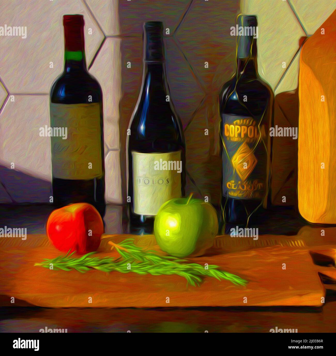 Wine bottle still life Stock Photo - Alamy