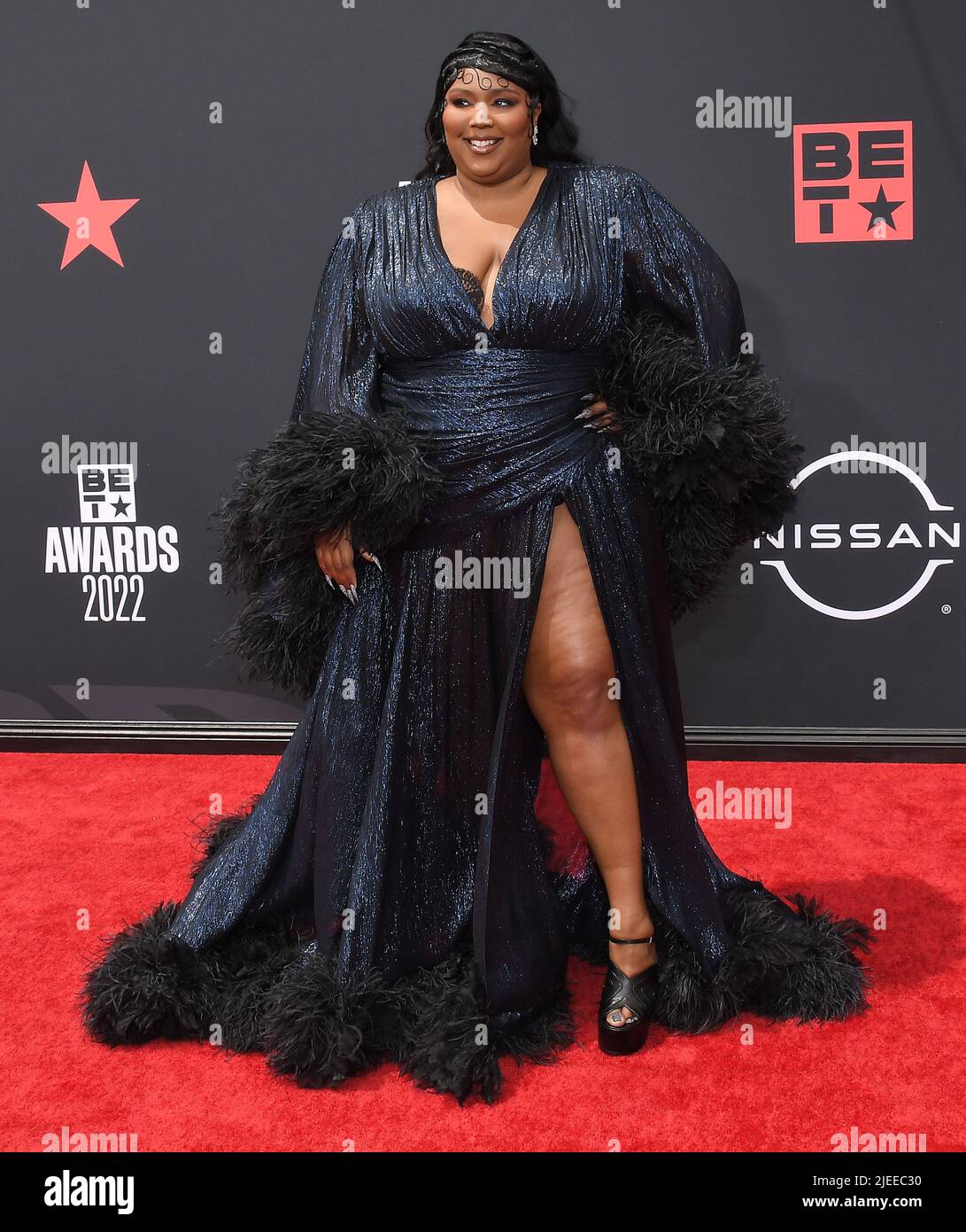 Los Angeles, USA. 26th June, 2022. Lizzo arrives at the BET Awards 2022 ...
