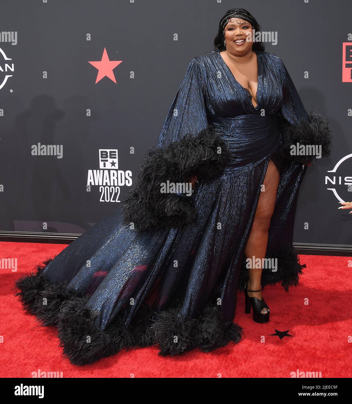 Los Angeles, California, USA. Lizzo arrives at the BET Awards 2022 held ...