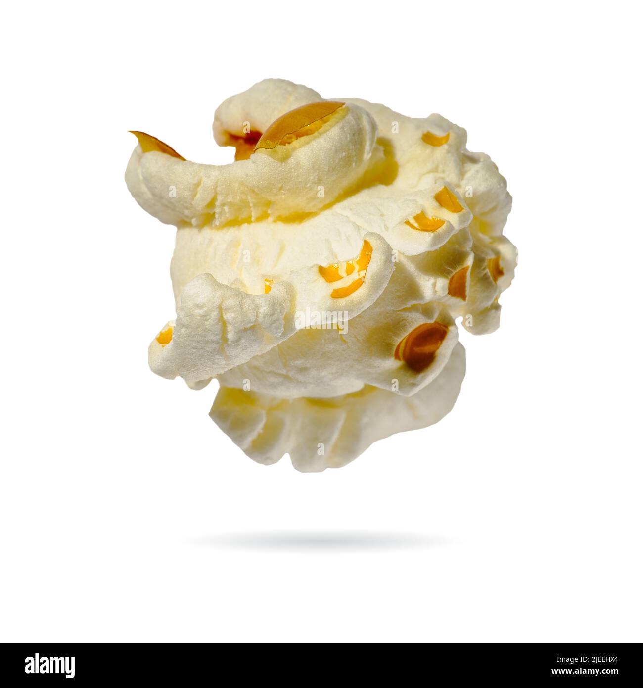 Popcorn isolated on white. macro shoot of popcorn Stock Photo - Alamy