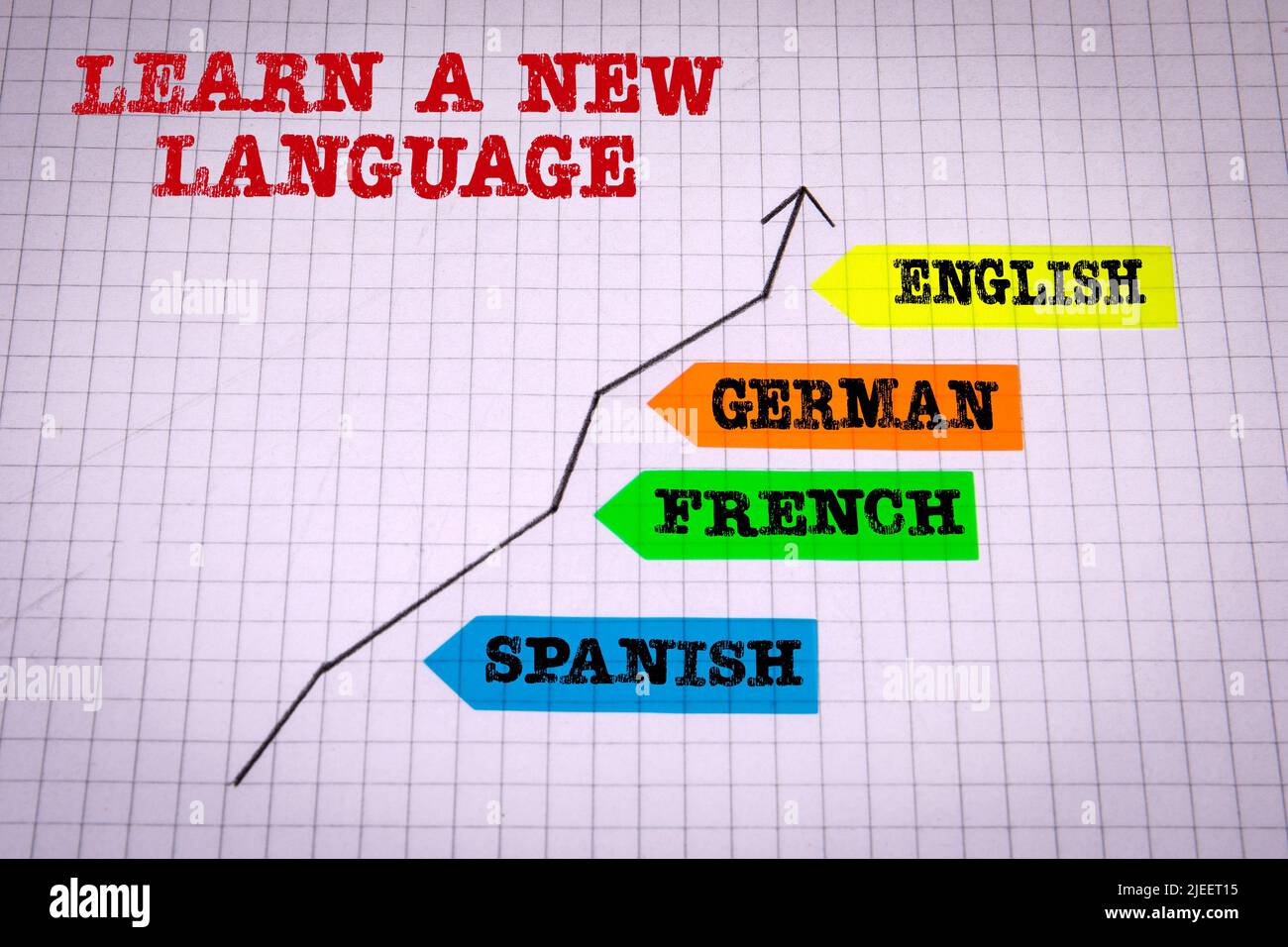 LEARN A NEW LANGUAGE. Education, skills and success concept Stock Photo ...