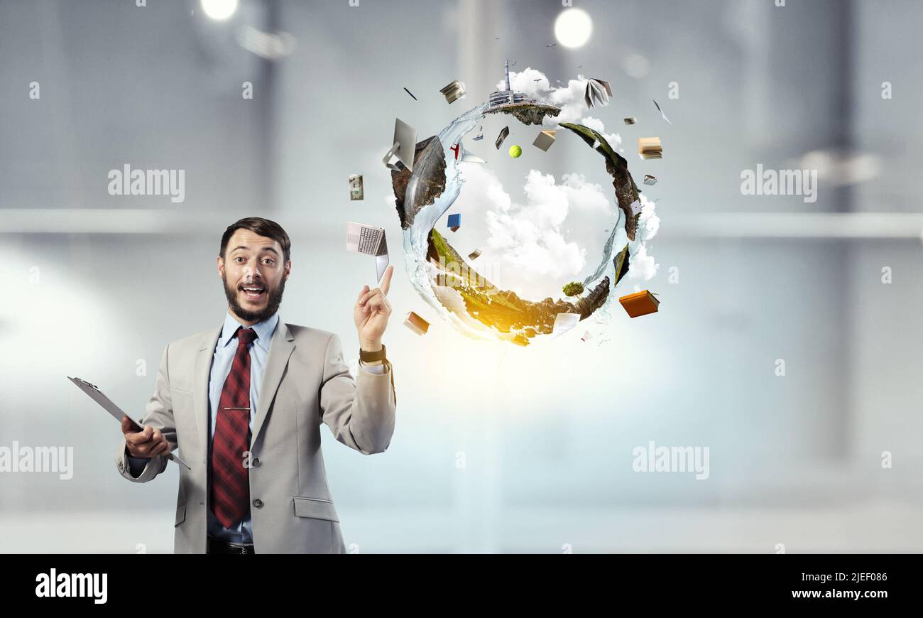 Business and innovation concept . Mixed media Stock Photo - Alamy