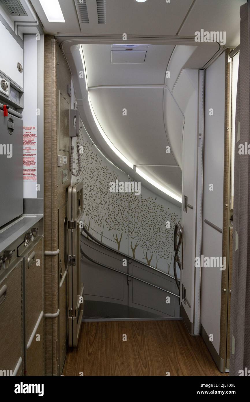 Airbus a380 interior stairs hi-res stock photography and images - Alamy