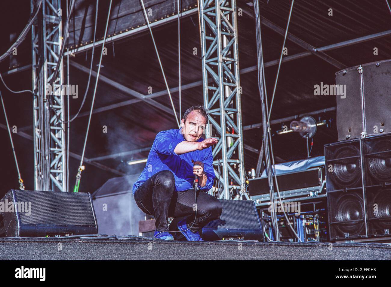 Samuel T. Herring of Future Islands performs on stage at All Points ...