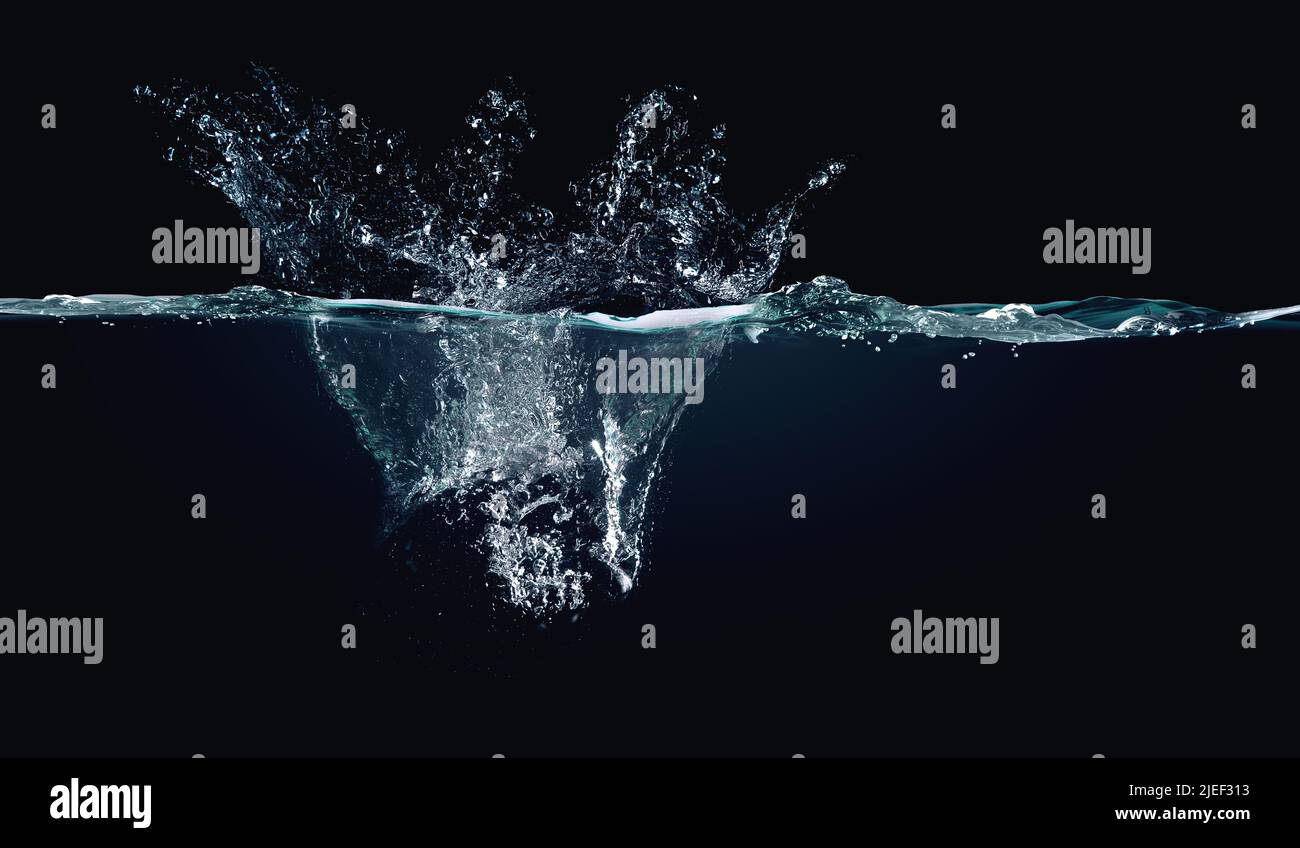 Water splash isolated . Mixed media Stock Photo - Alamy