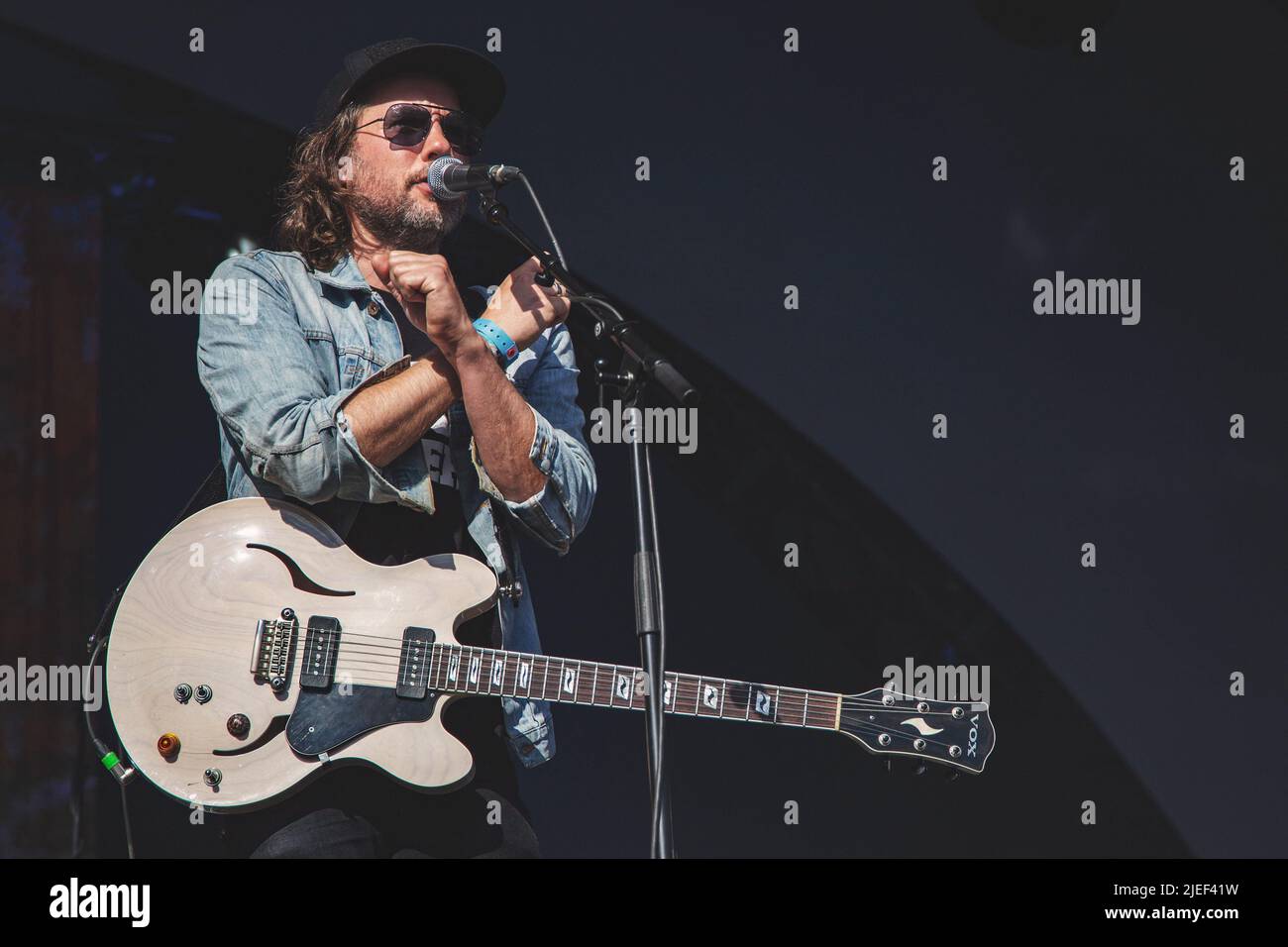 Kevin Drew of Broken Social Scene performs on stage at All Points East ...