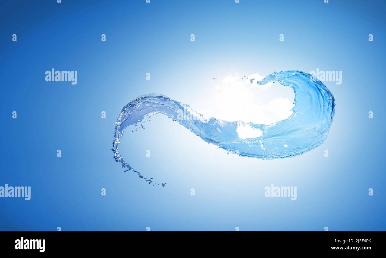 Hands with water splash . Mixed media Stock Photo - Alamy