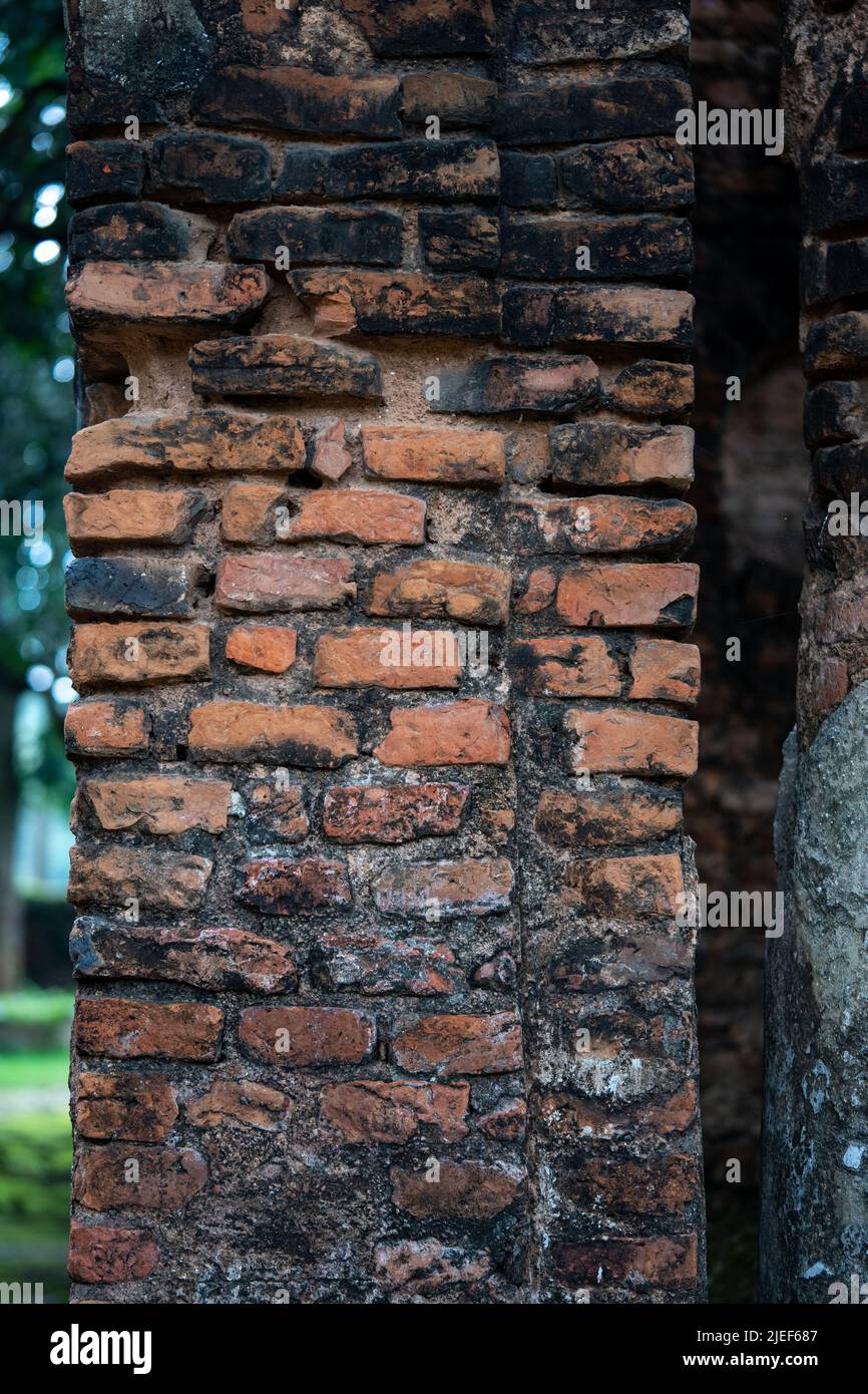 The texture of a red brick wall of an old king's palace Stock Photo - Alamy