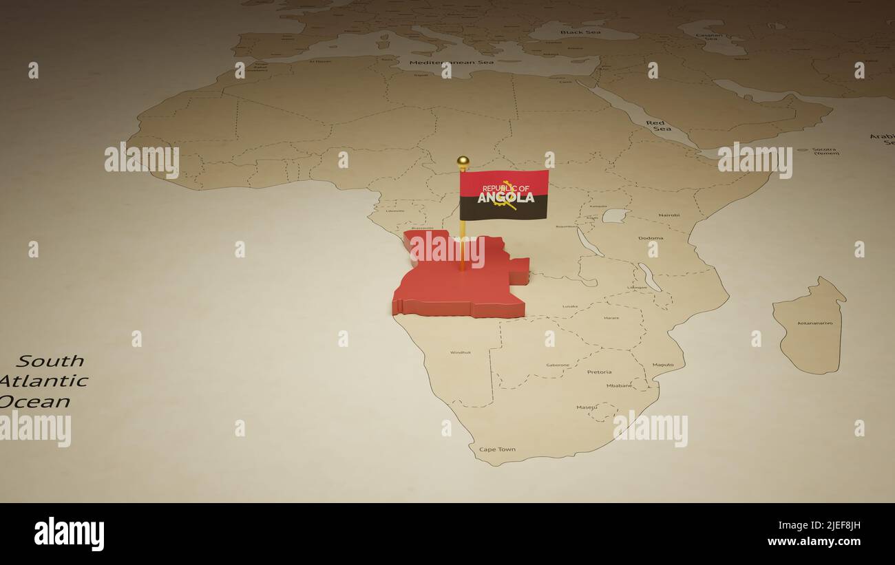 Angola Independence Day map 3d illustration Stock Photo - Alamy