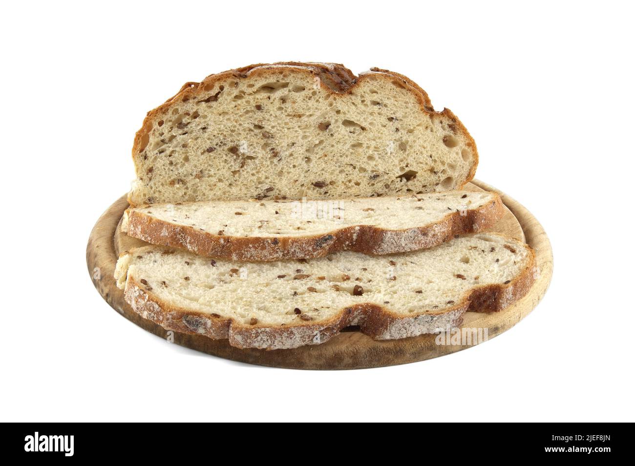 Sliced sprouted grain bread isolated on a white background. Bread ...