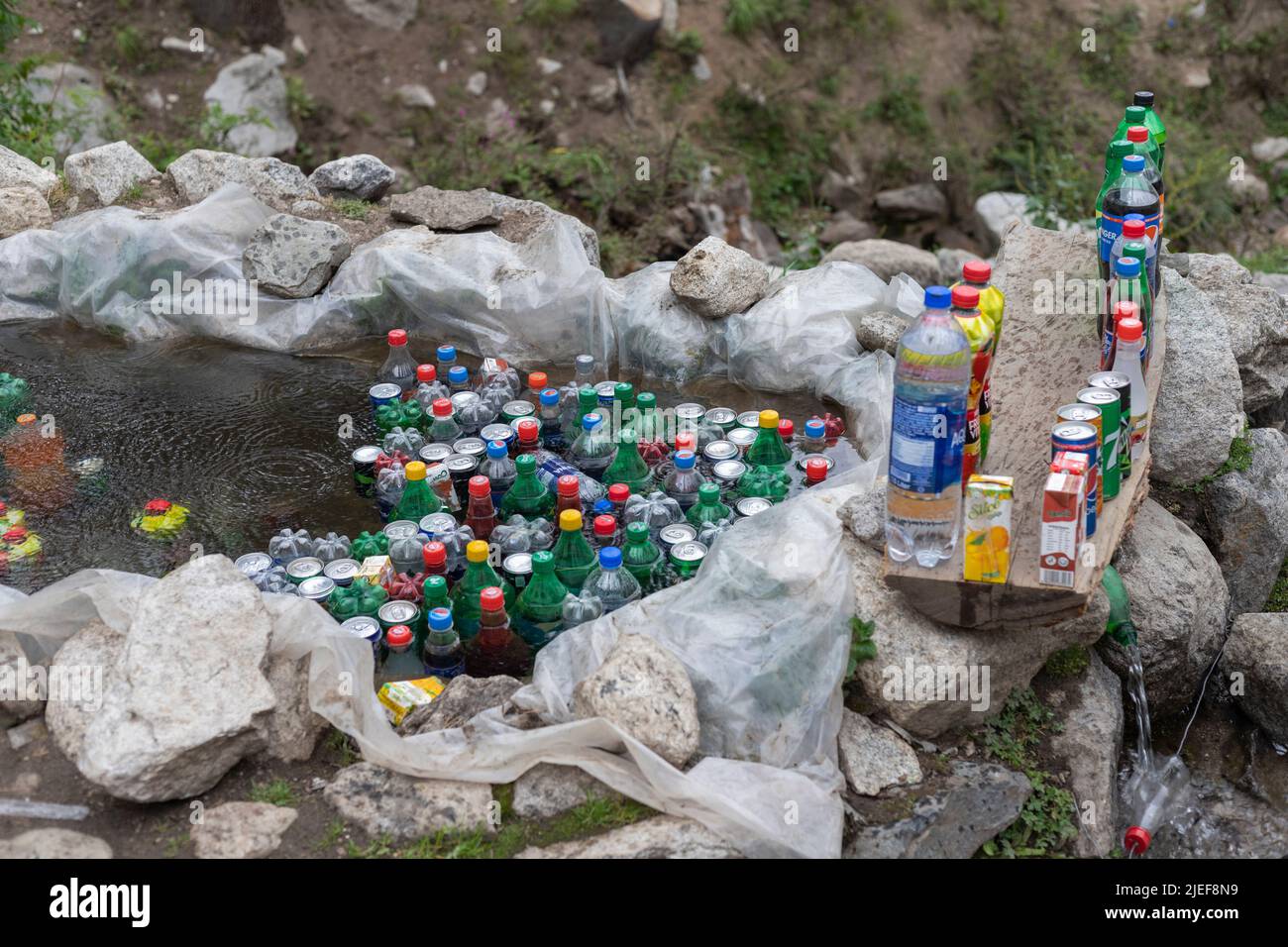 KUMRAT VALLEY, KPK, Pakistan - June, 11, 2022: Carbonated drinks and ...