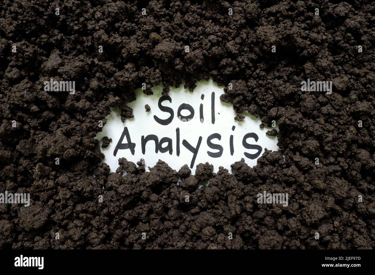 Soil Analysis in agriculture concept. Written word on piece of paper on ...
