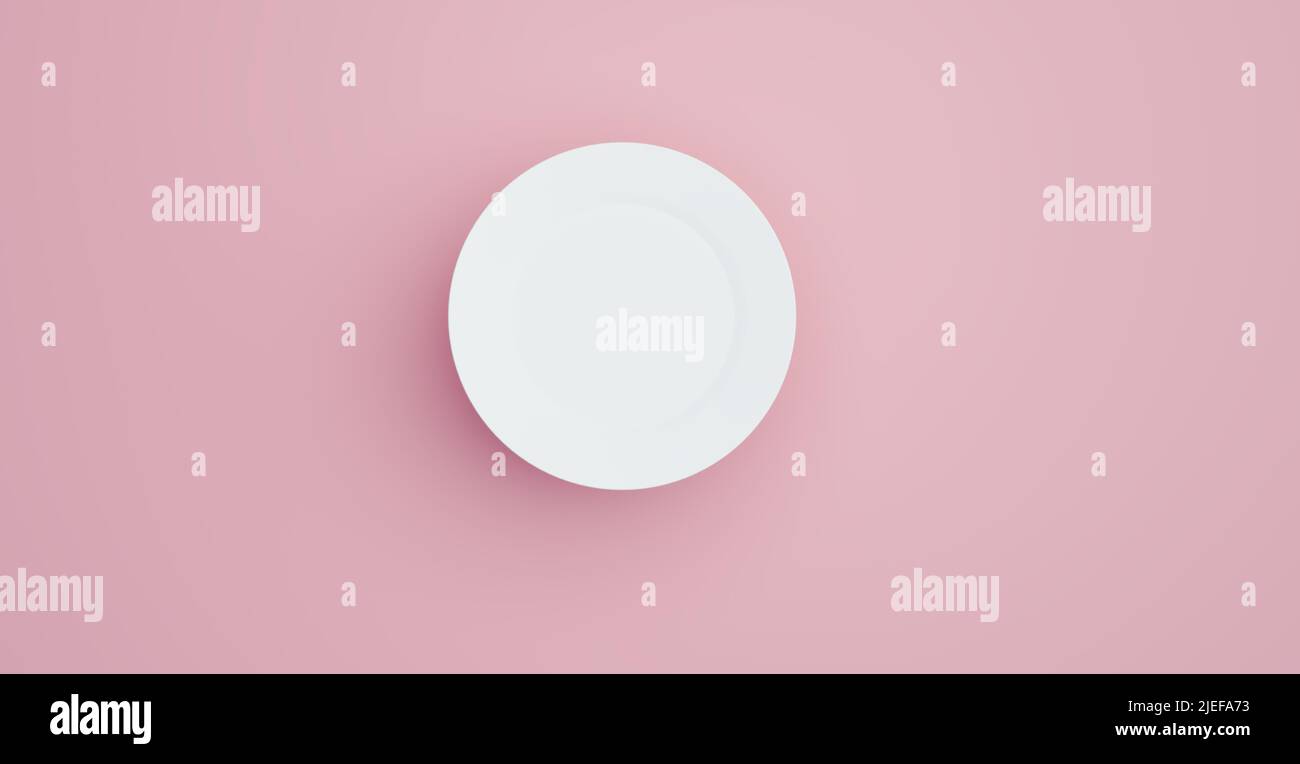 White disk on pink background, 3D illustration rendering Stock Photo ...