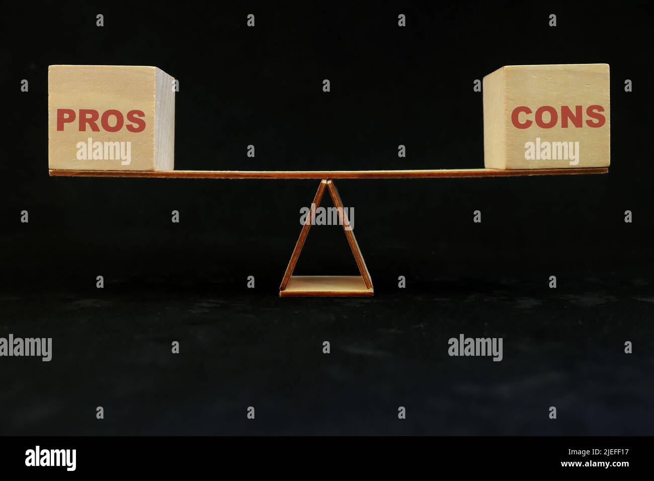 Balance and weigh in and pros versus cons concept. Pros and Cons word ...