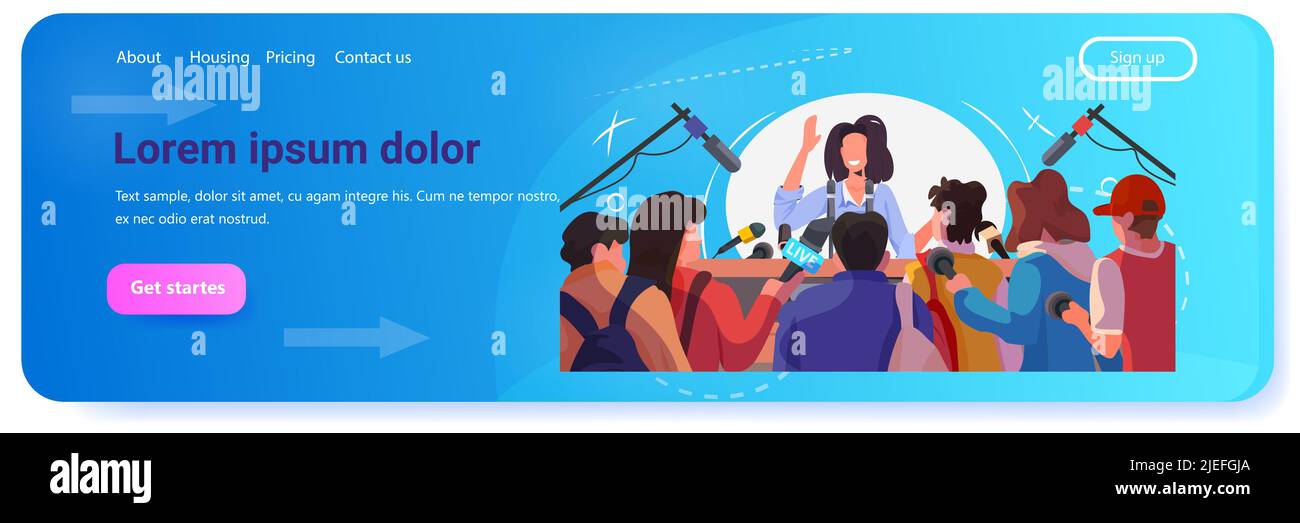 businesswoman or politician giving speech interview to journalists with ... businesswoman or politician giving speech interview to journalists with ...