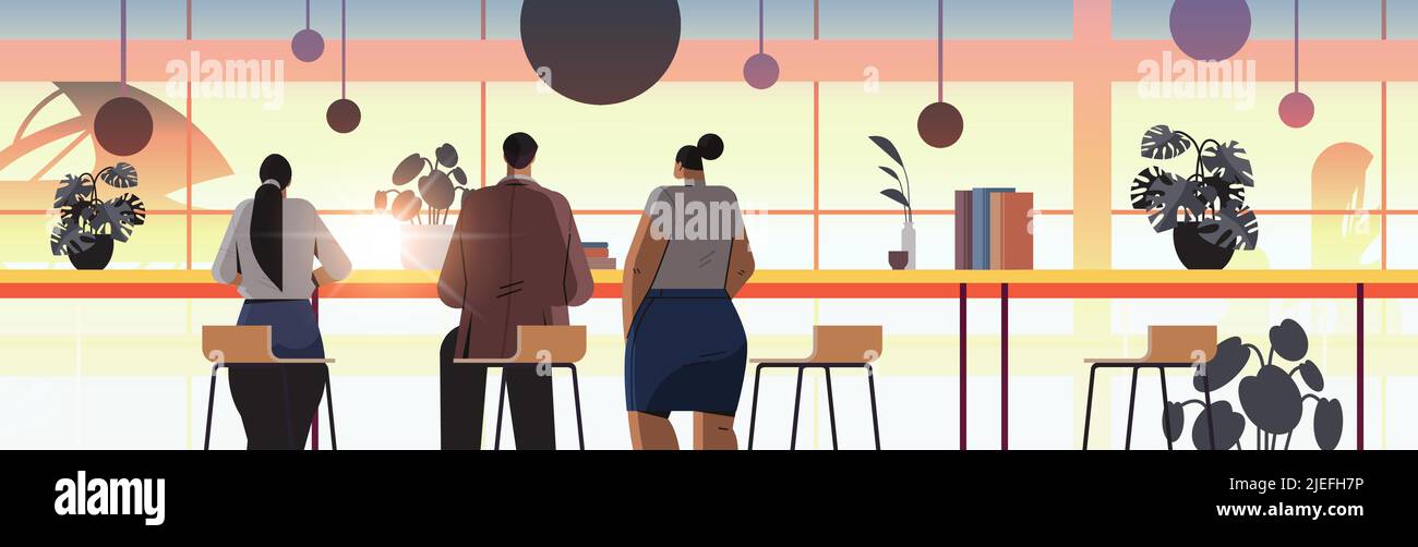 business people team working together in creative coworking area ...