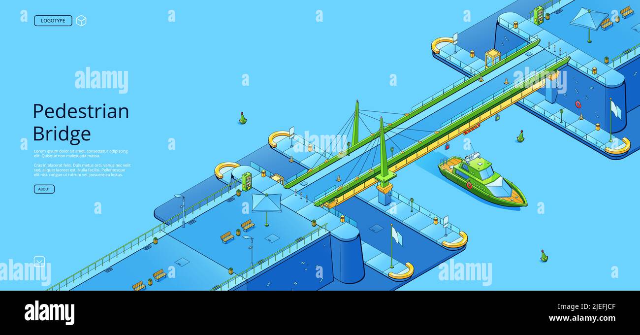 Pedestrian bridge walkway Stock Vector Images - Alamy
