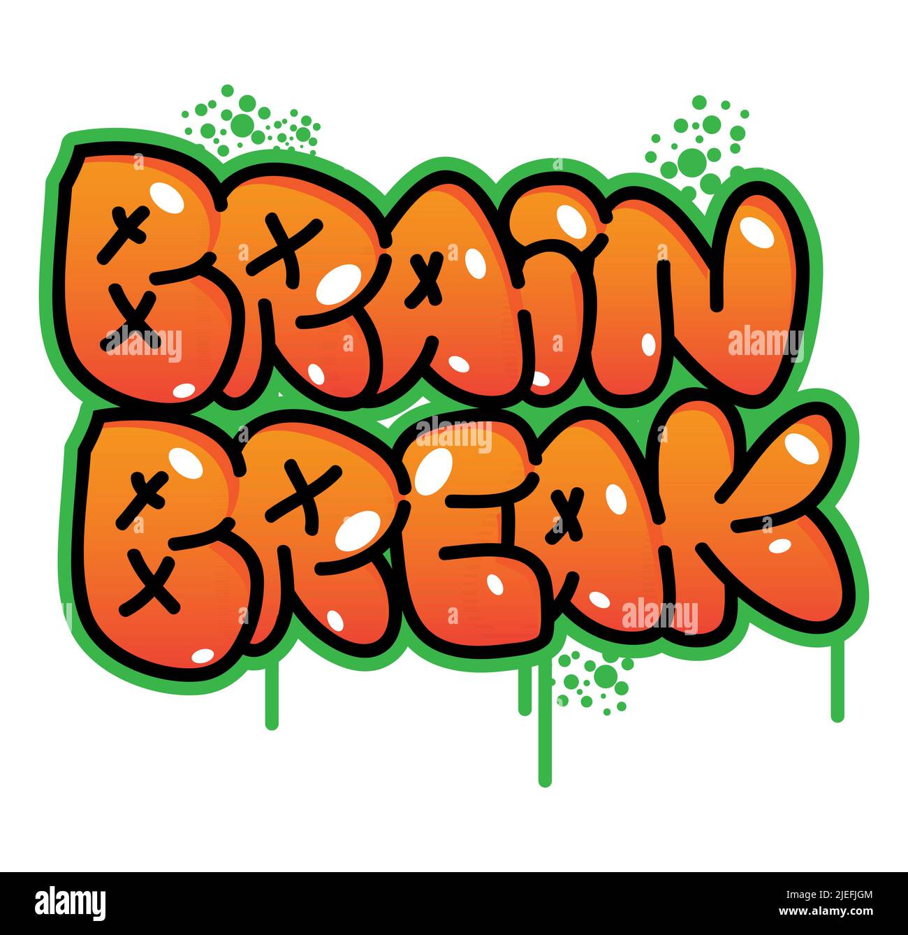 Brain Break Graffiti tag. Abstract modern street art decoration ...