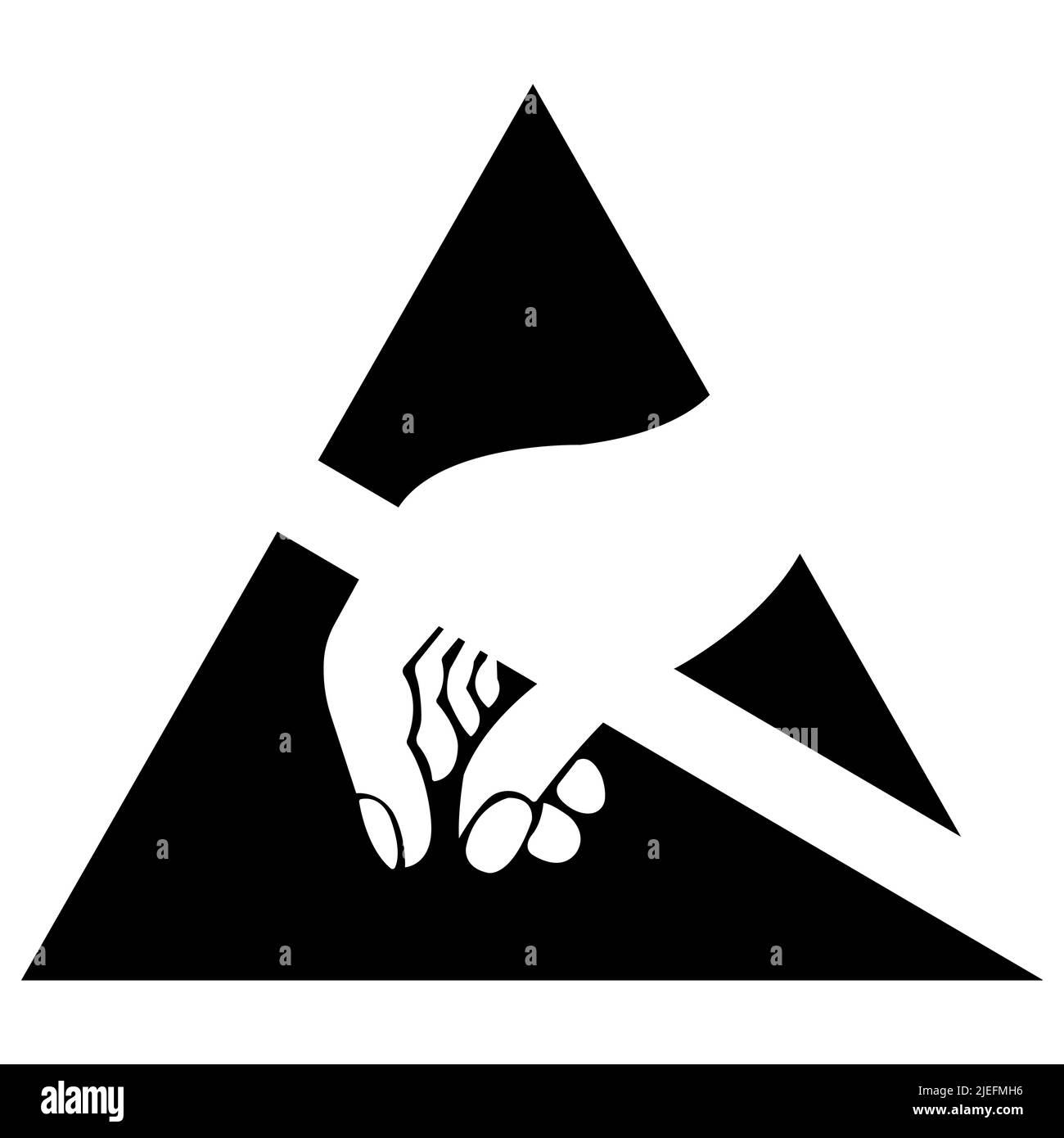 Caution Electrostatic Sensitive Device (ESD) Symbol Sign On White ...