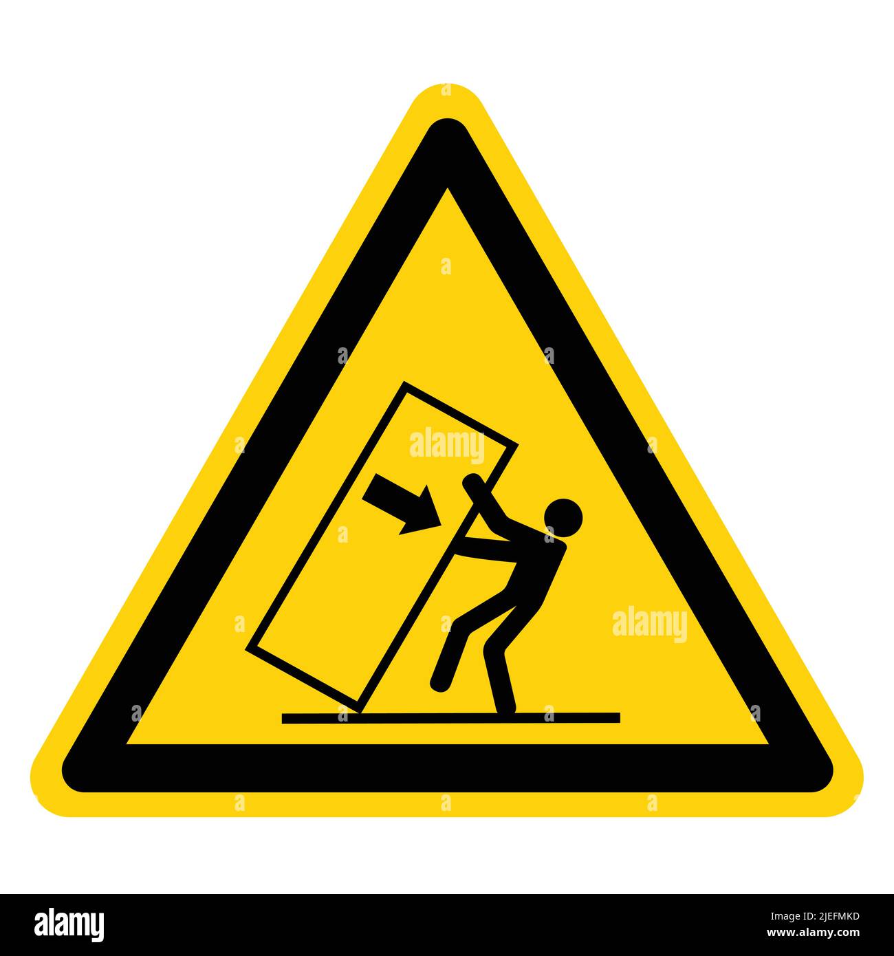 Body Crush Tip over Hazard Symbol Sign Isolate On White Background ...