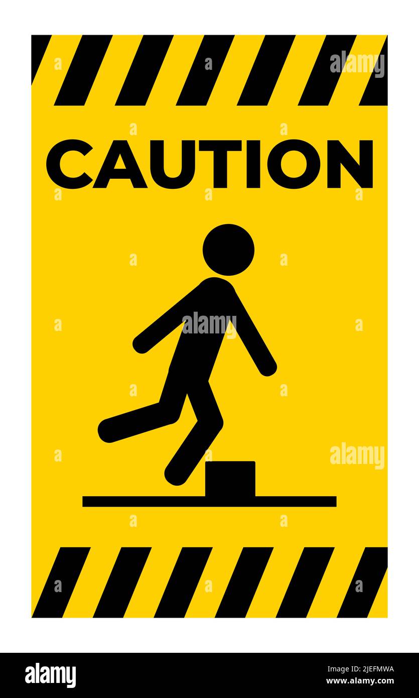 Caution Beware Obstacles Symbol Isolate On White Background Stock ...