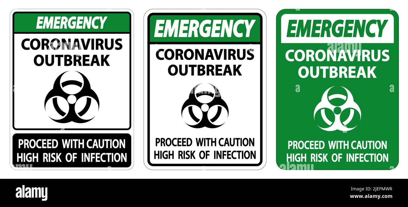 Emergency Coronavirus Outbreak Sign Isolate On White Background,Vector ...