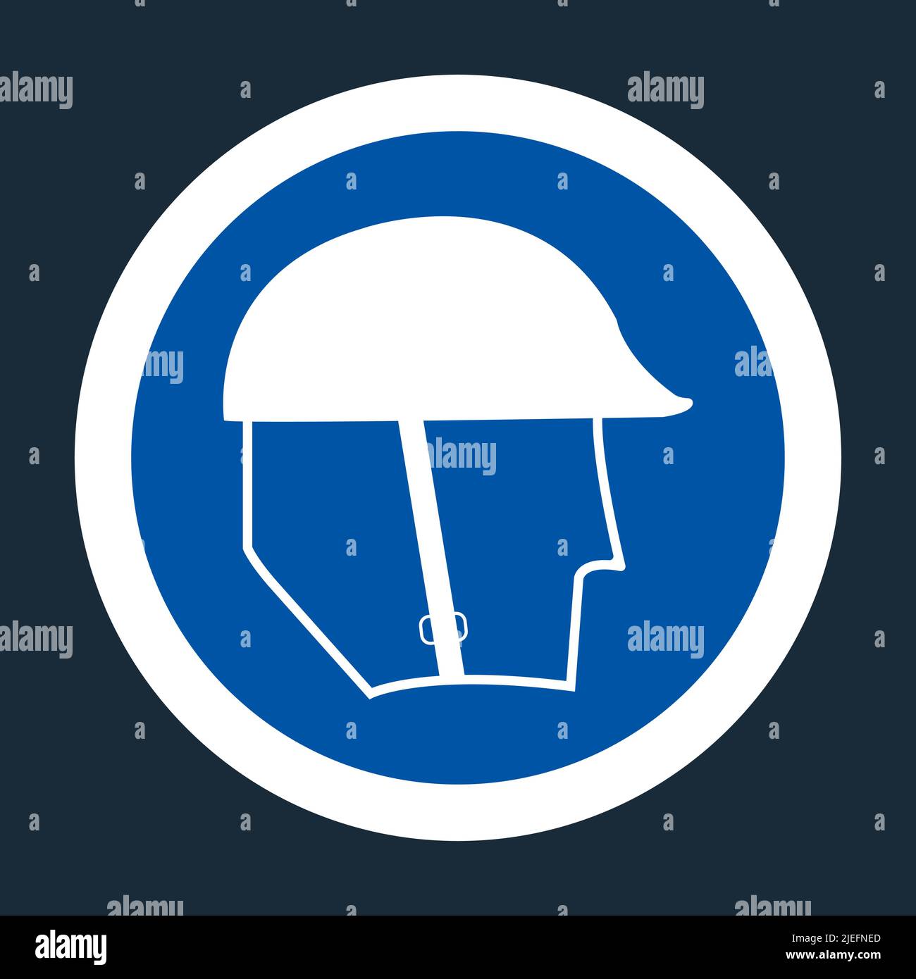 Symbol Wear Head Protection Sign on black background,Vector ...