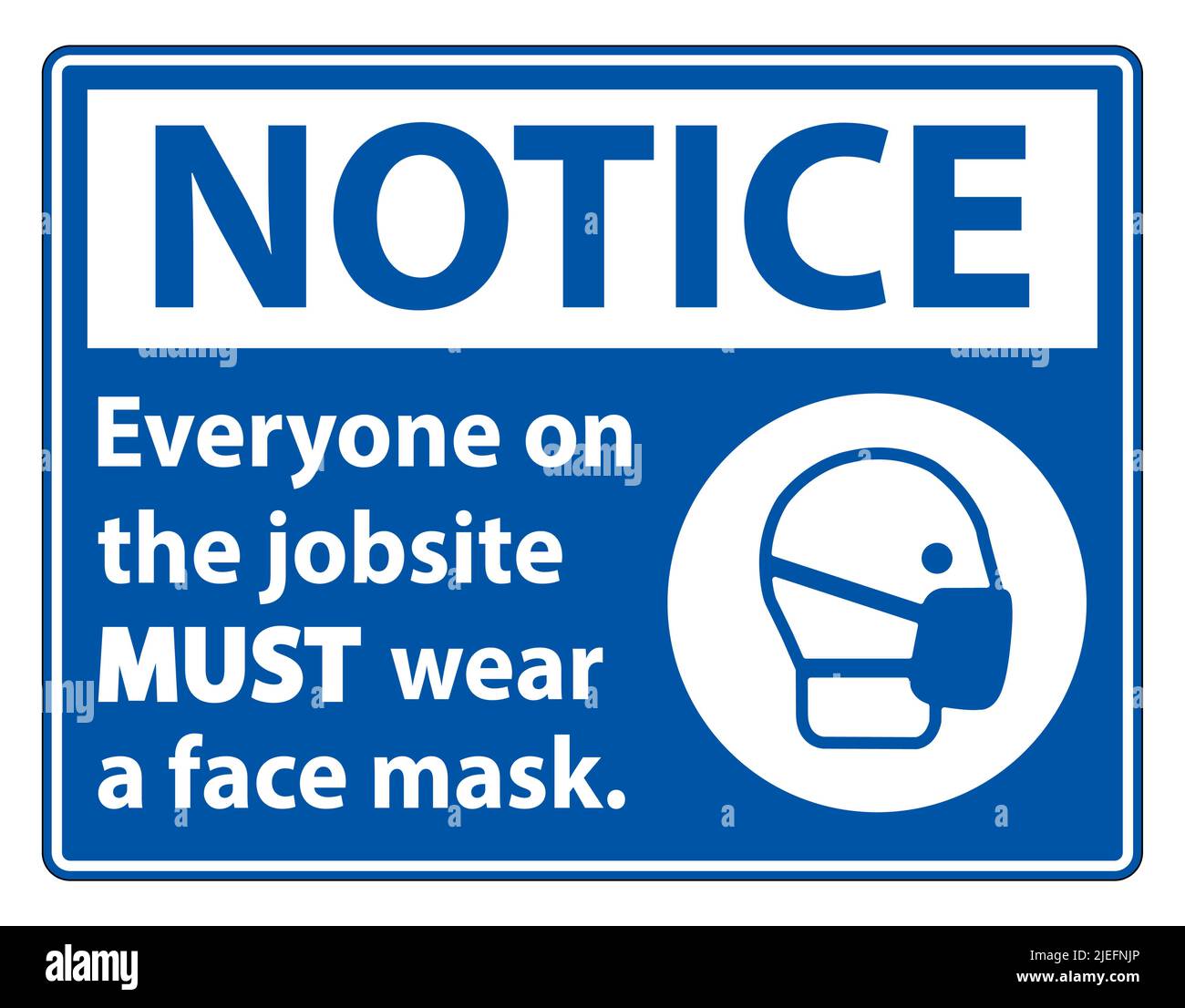 Notice Wear A Face Mask Sign Isolate On White Background Stock Vector ...