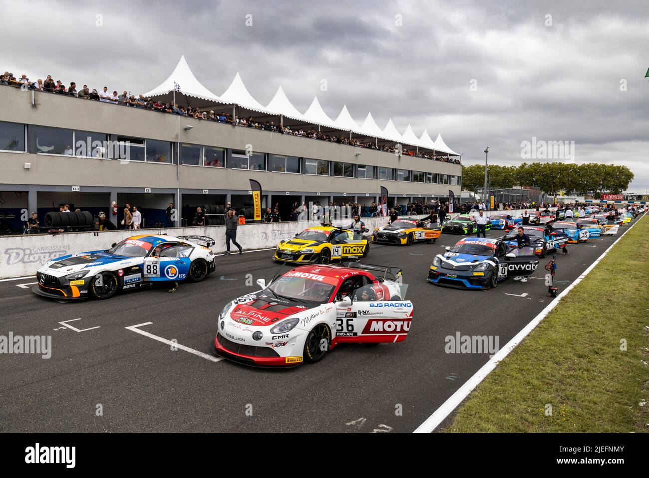 Starting grid, 36 PROST Nicolas, SERVOL Rudy, CMR, Alpine A110 GT4, 88 ...