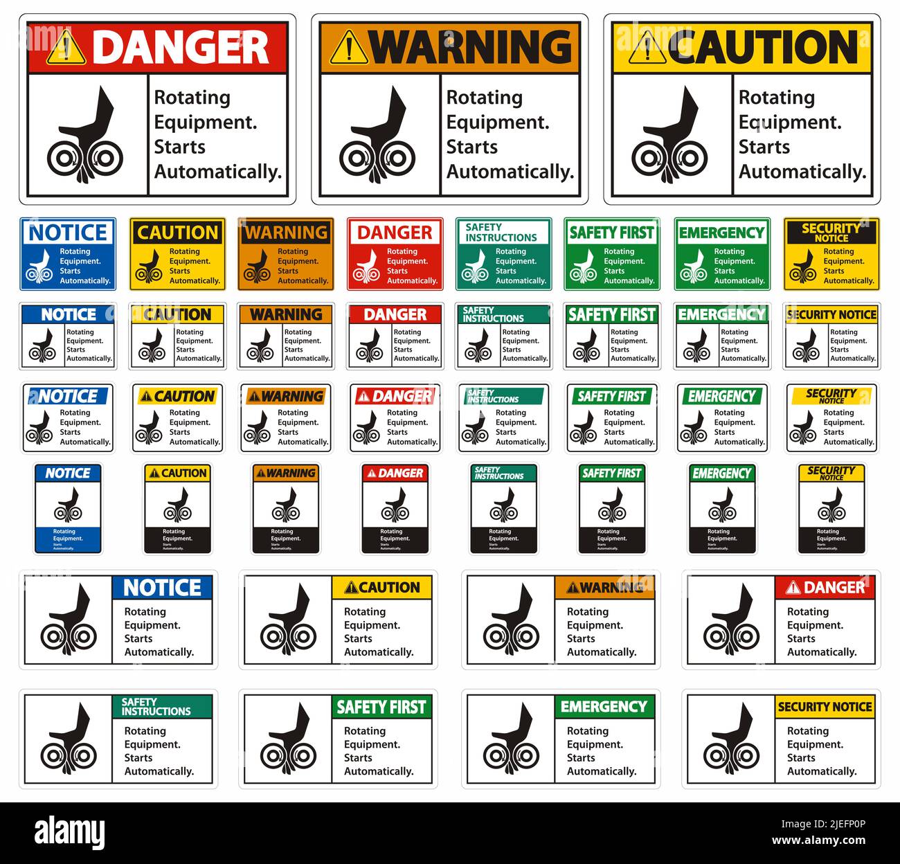 Set Rotating Equipment.Starts Automatically Symbol Sign Isolate on ...