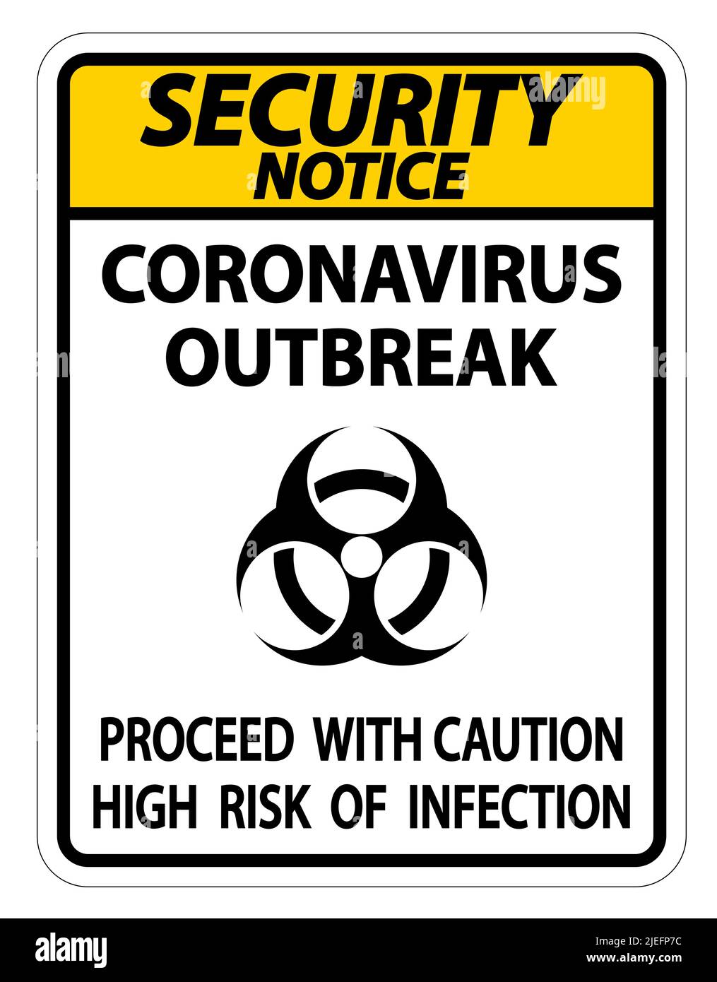 Security Notice Coronavirus Outbreak Sign Isolate On White Background ...