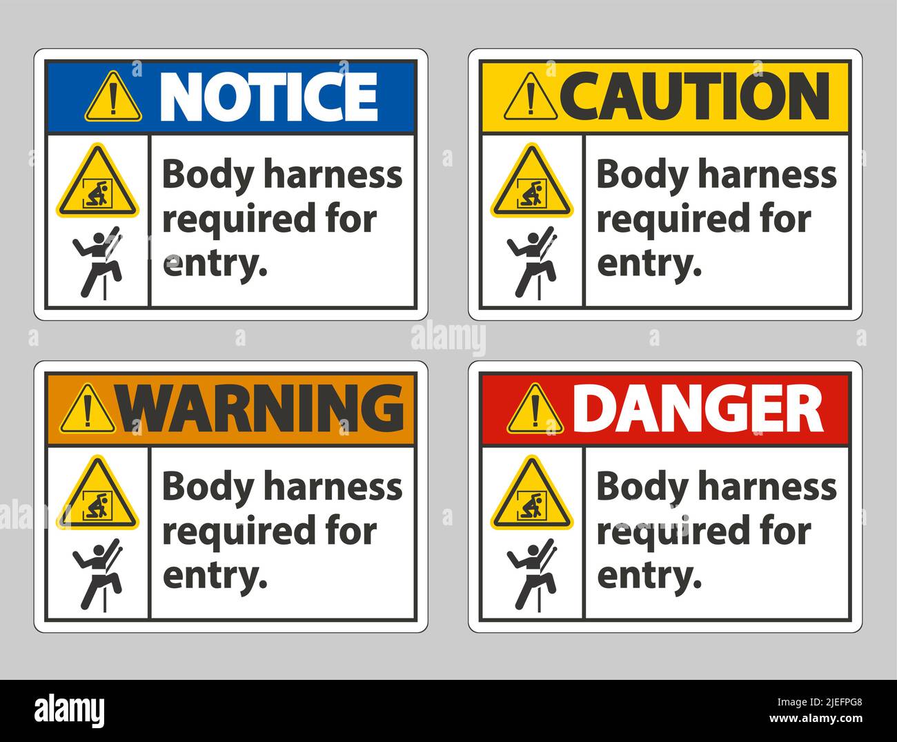 Body Harness Required For Entry Sign Stock Vector Image & Art - Alamy
