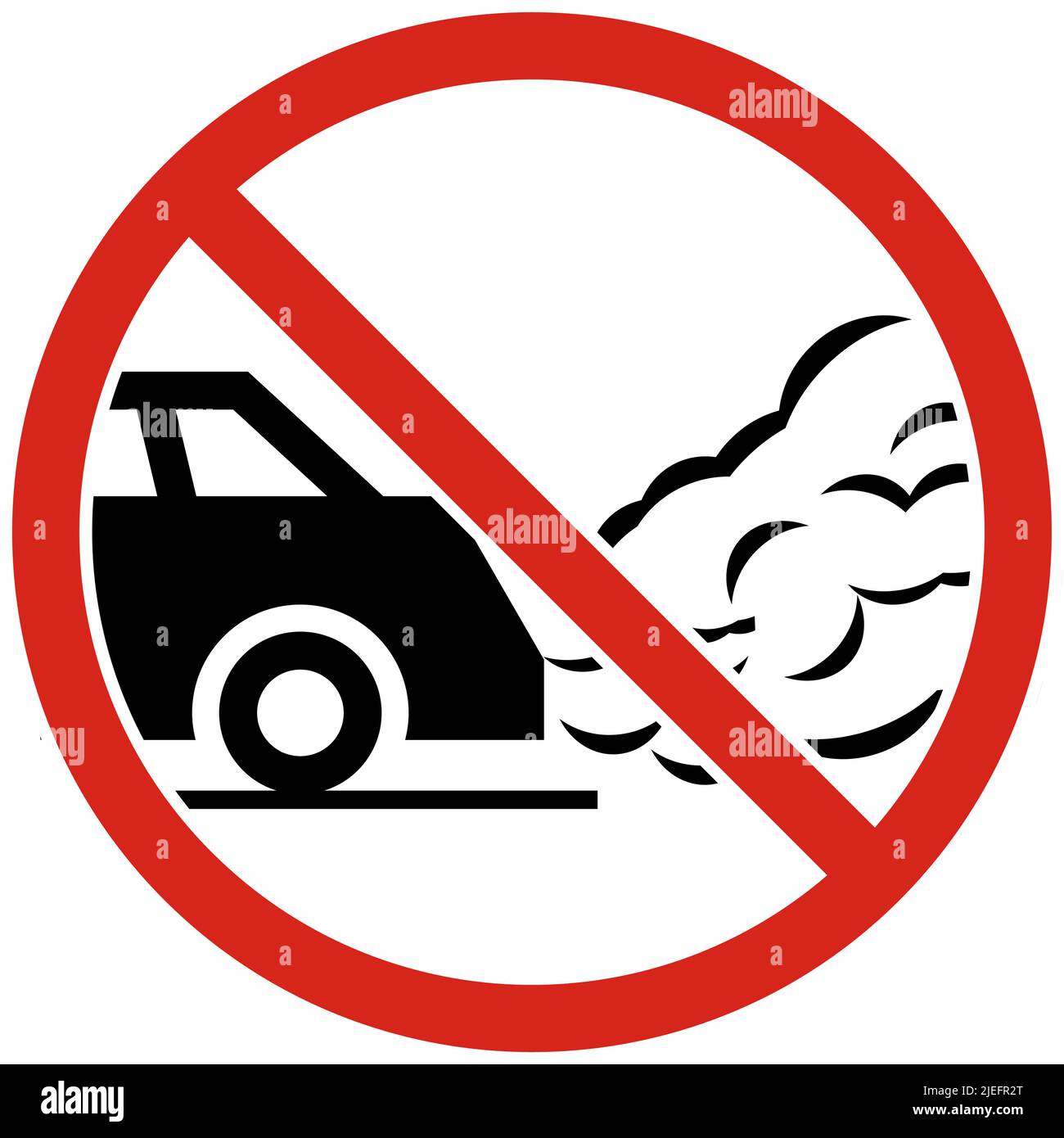 No idling, turn off engine. Prohibition Sign On White Background Stock ...