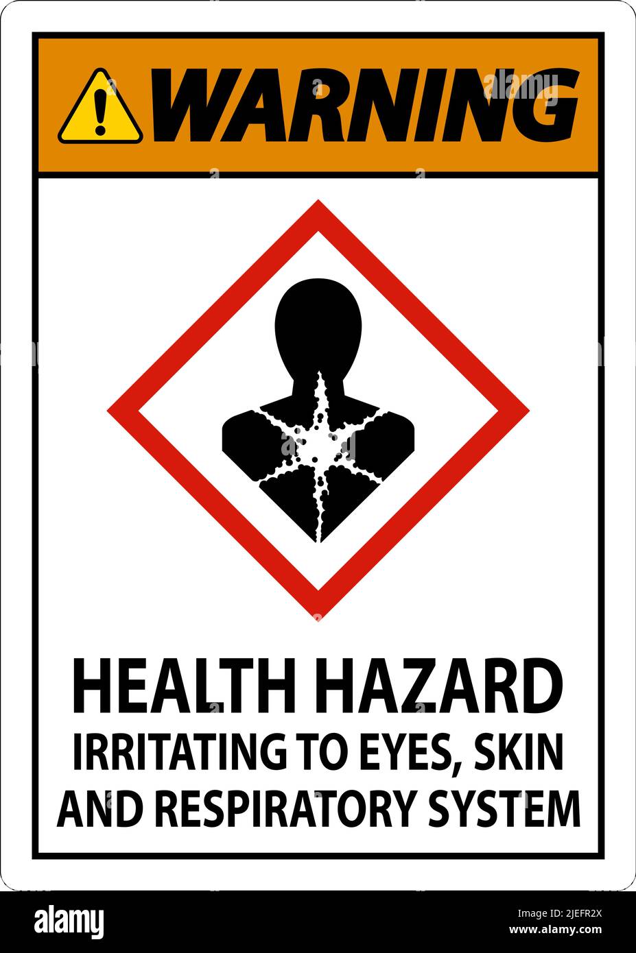 Warning Health Hazard GHS Sign On White Background Stock Vector Image ...