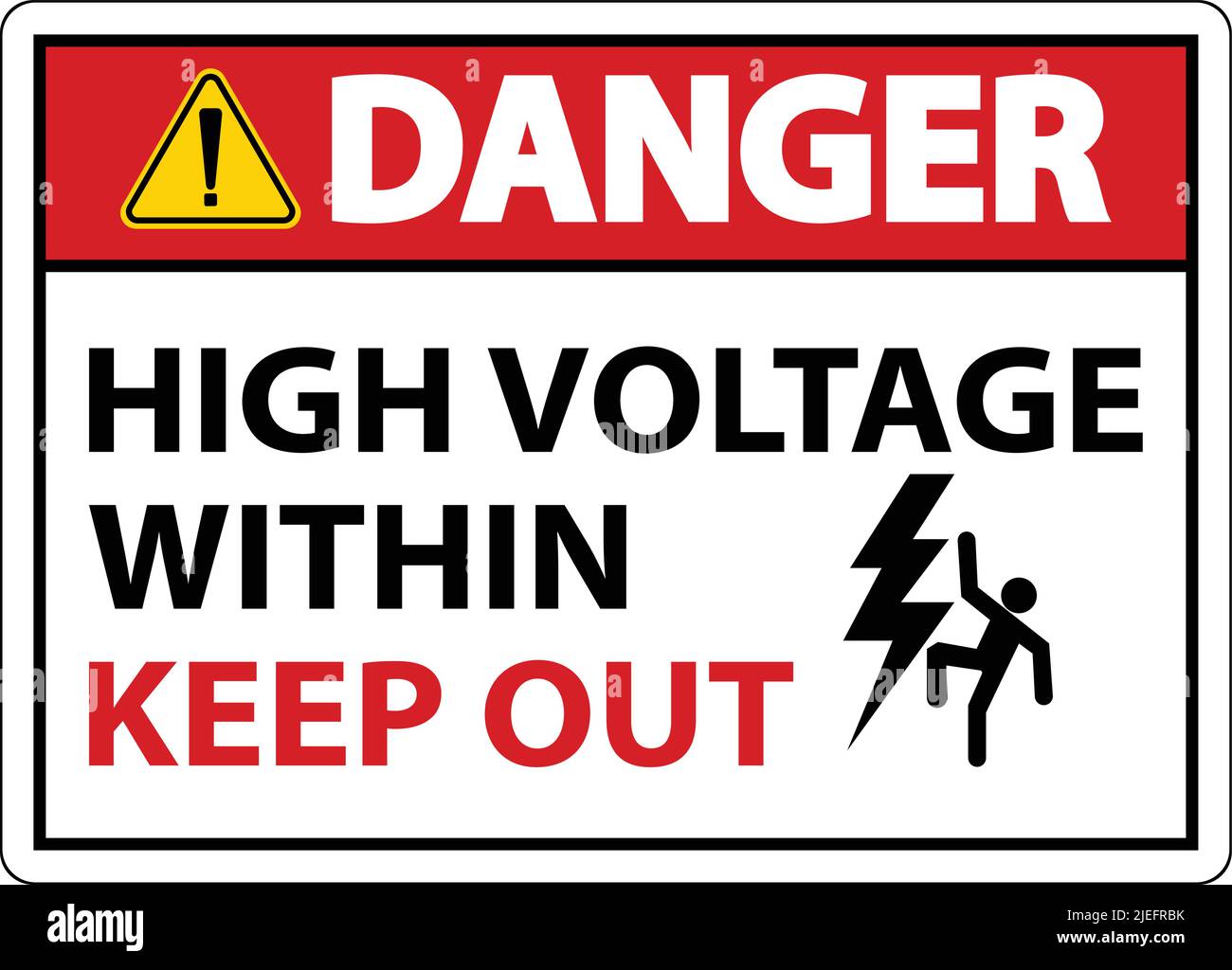 Danger High Voltage Within Keep Out Sign On White Background Stock ...