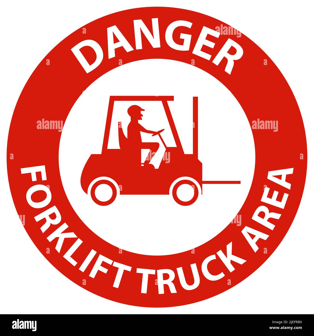 Danger Forklift Truck area Hazard & Warning Label Stock Vector Image ...