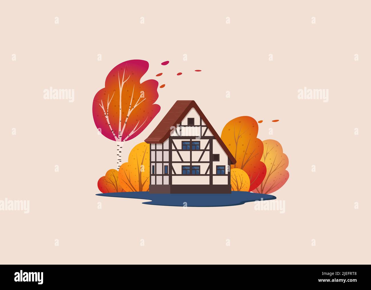 Beautiful rural landscape small Stock Vector Images - Alamy