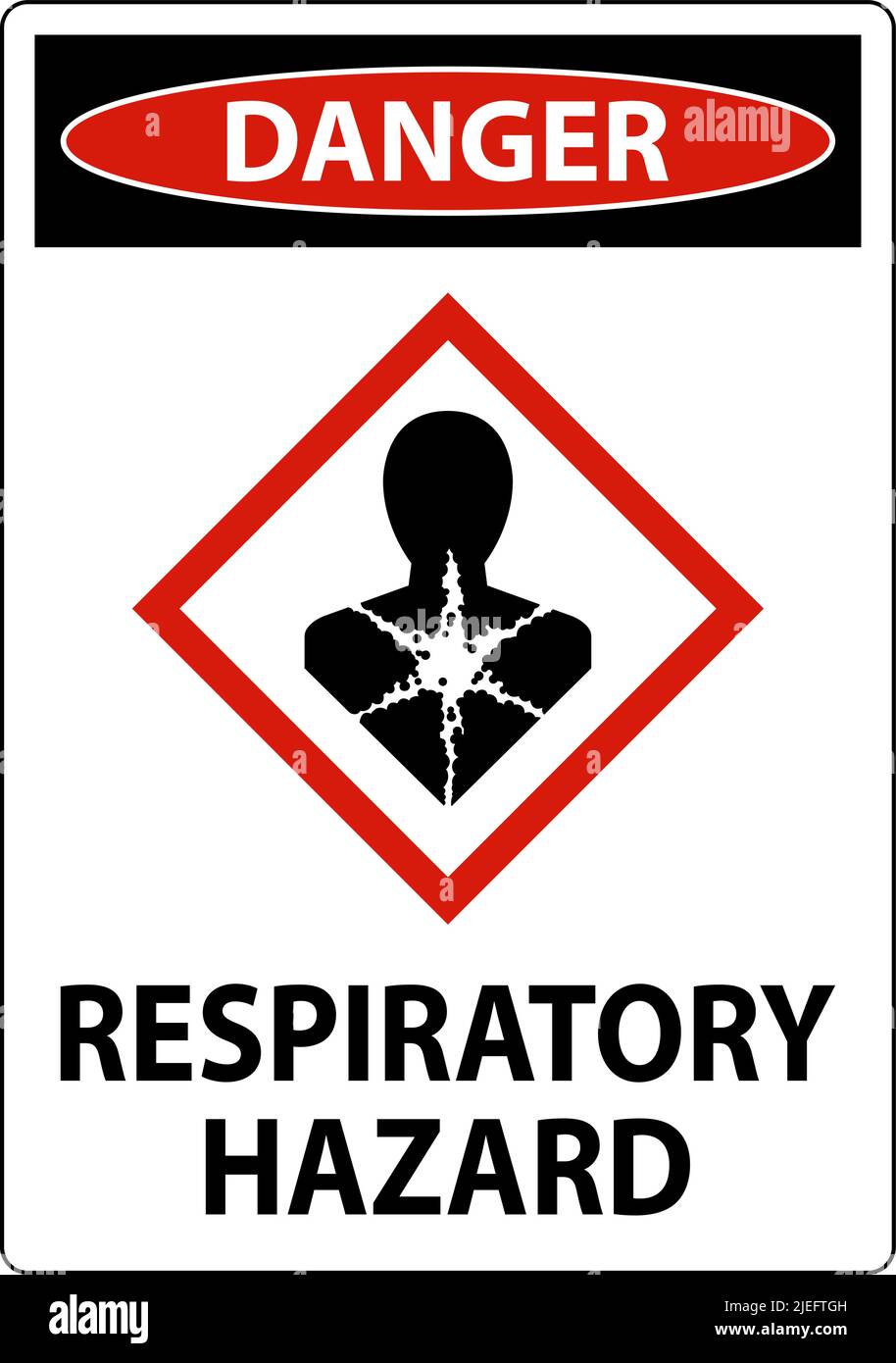 Danger Respiratory Hazard GHS Sign On White Background Stock Vector ...