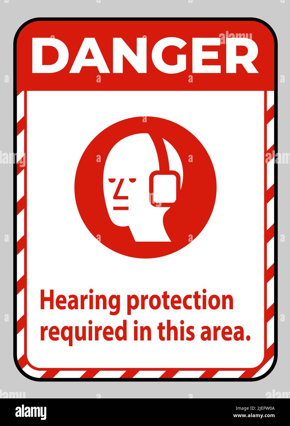 Danger Ppe Sign Hearing Protection Required In This Area With Symbol