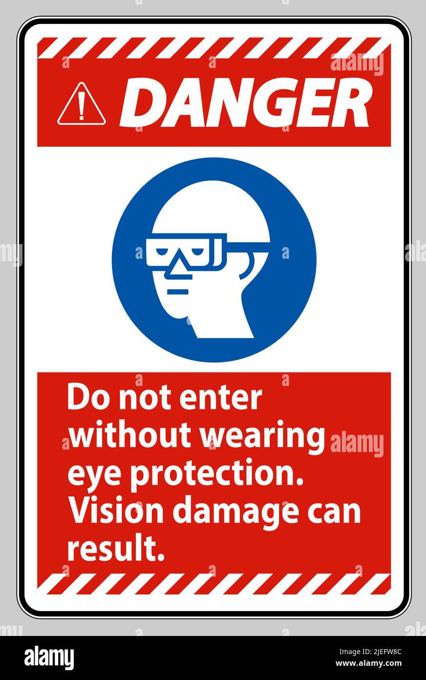 Danger Sign Do Not Enter Without Wearing Eye Protection,Vision Damage ...