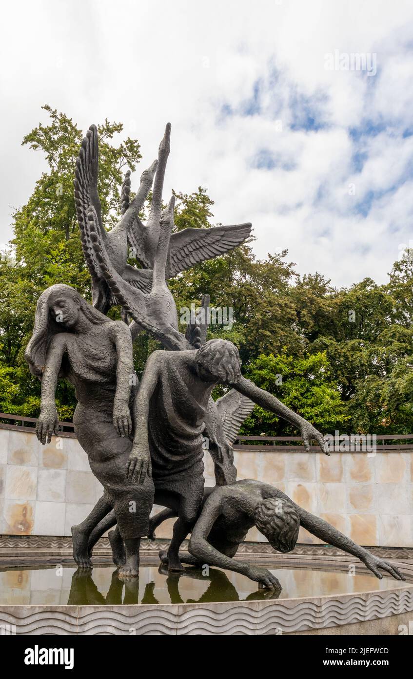 Dublin, Ireland - June 3, 2022: The sculpture Children of Lir by Oisín ...