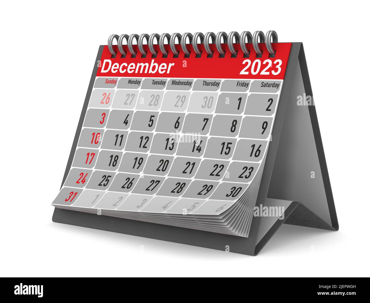 2023 year. Calendar for December. Isolated 3D illustration Stock Photo ...