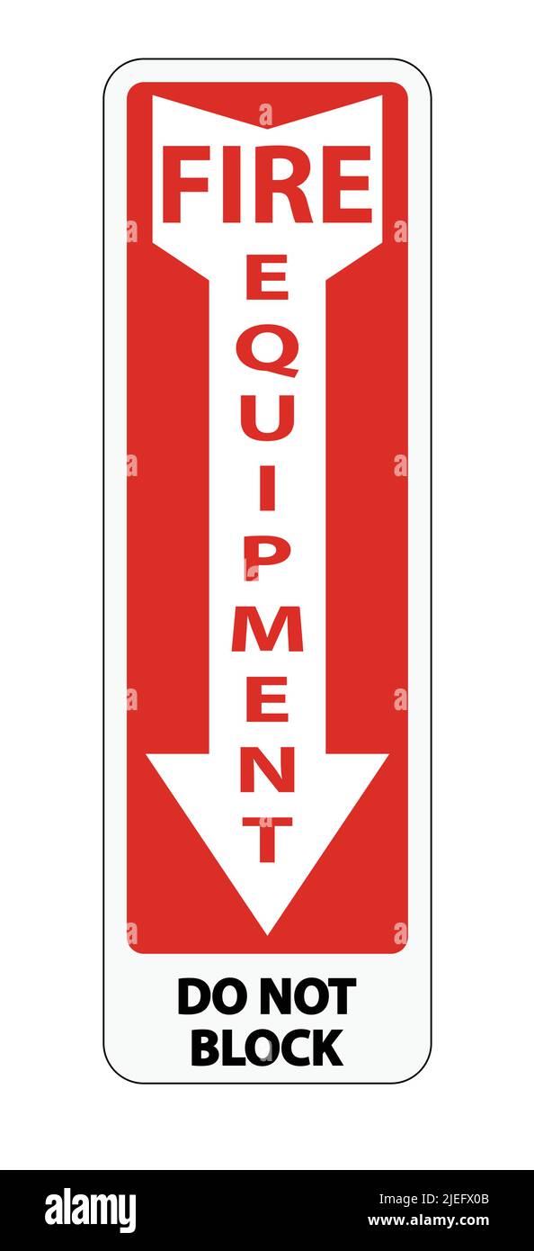 Fire Extinguisher Do Not Block sign on white background Stock Vector ...