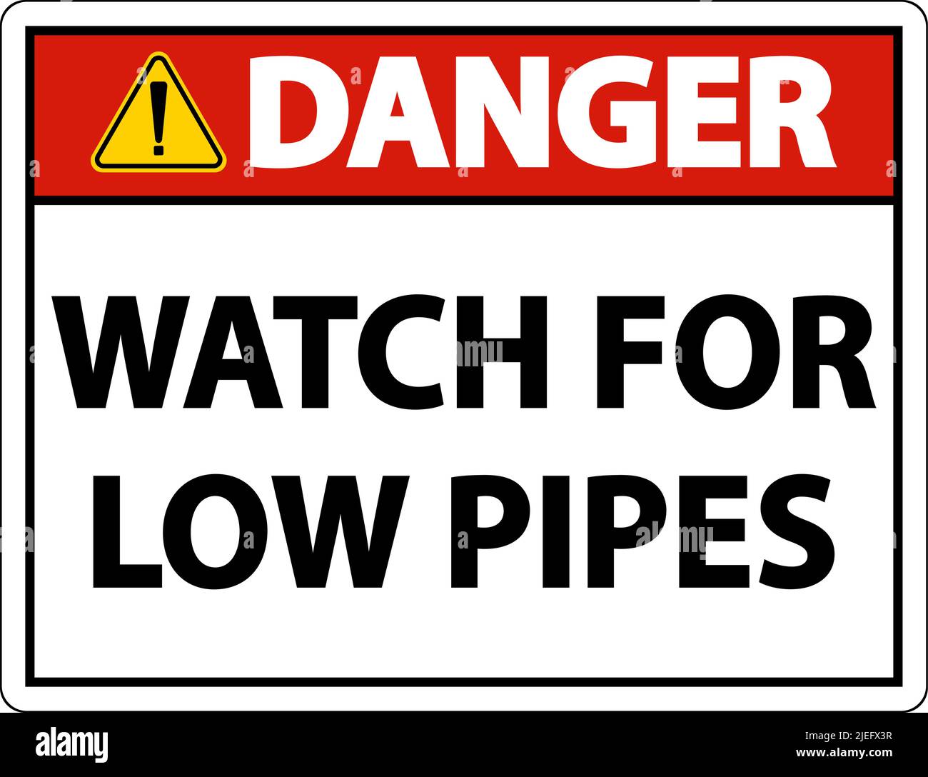 Danger Watch For Low Pipes Sign On White Background Stock Vector Image ...