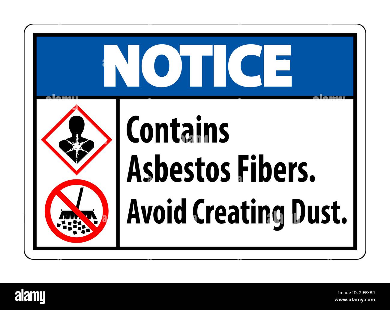 Notice Label Contains Asbestos Fibers,Avoid Creating Dust Stock Vector ...
