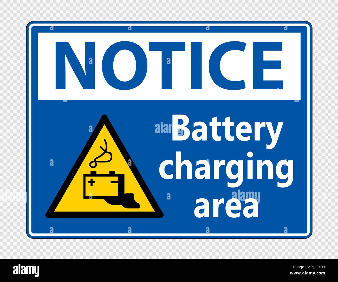 Notice battery charging area Sign on transparent background,vector ...
