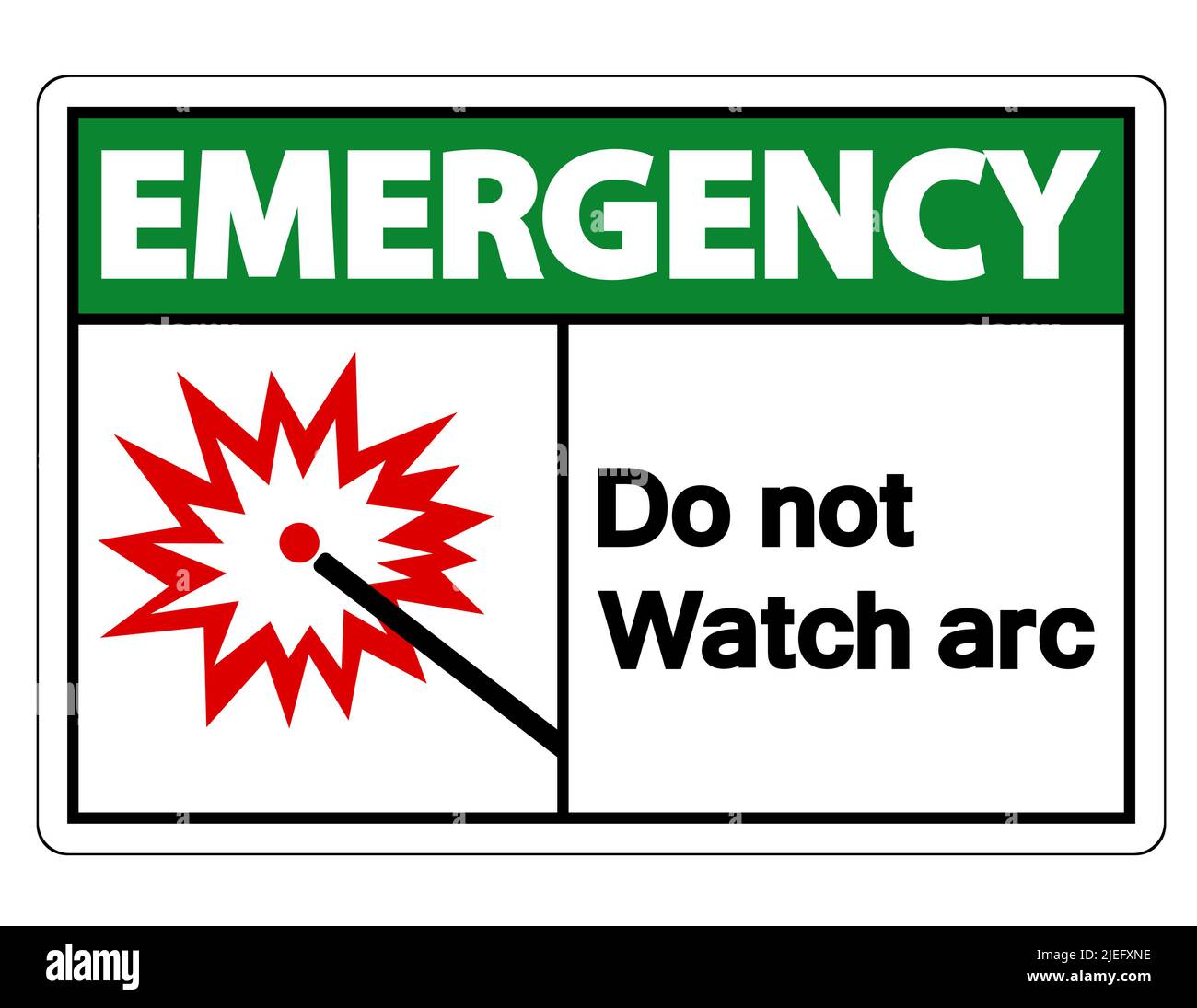 Emergency Do Not Watch Arc Symbol Sign Isolate On White Background ...