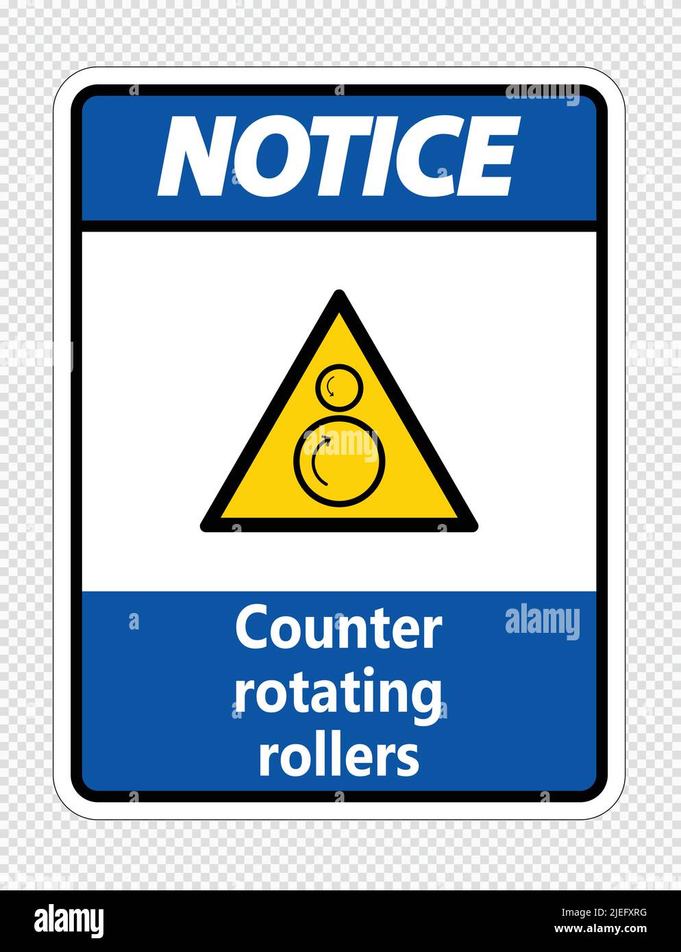 Notice counter rotating rollers sign on transparent background,vector ...