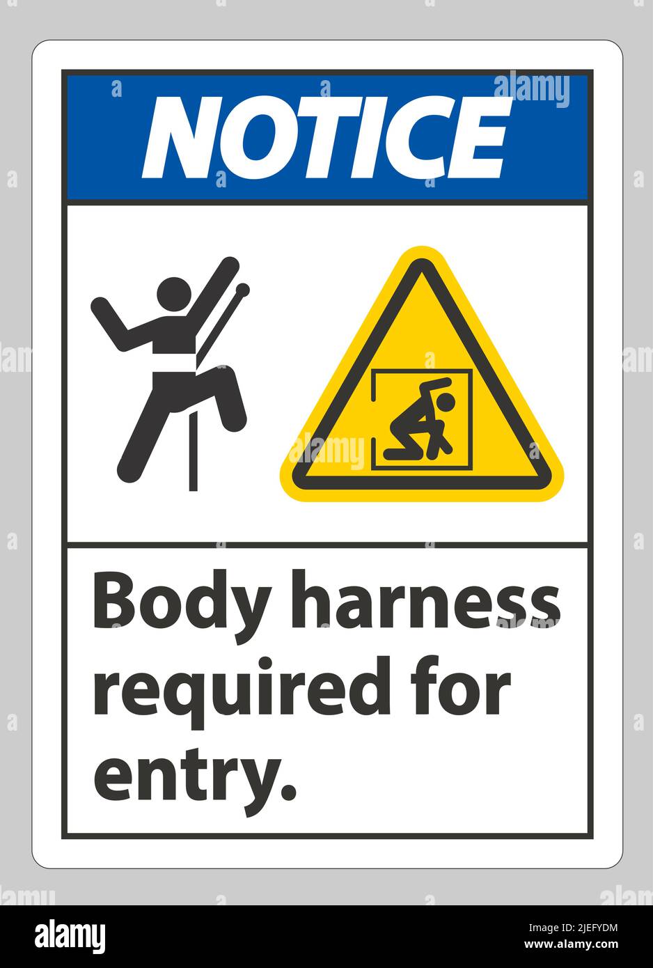 Notice Sign Body Harness Required For Entry Stock Vector Image & Art ...