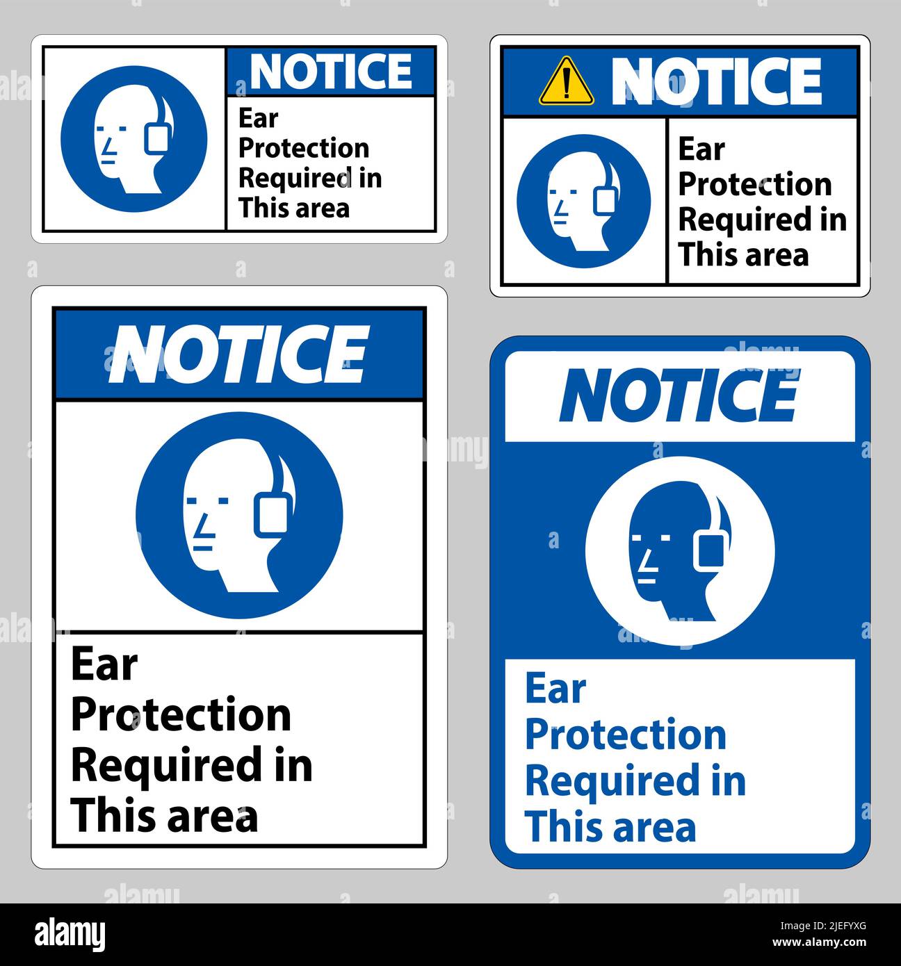 Notice Ear Protection Required In This Area Symbol Sign Stock Vector ...